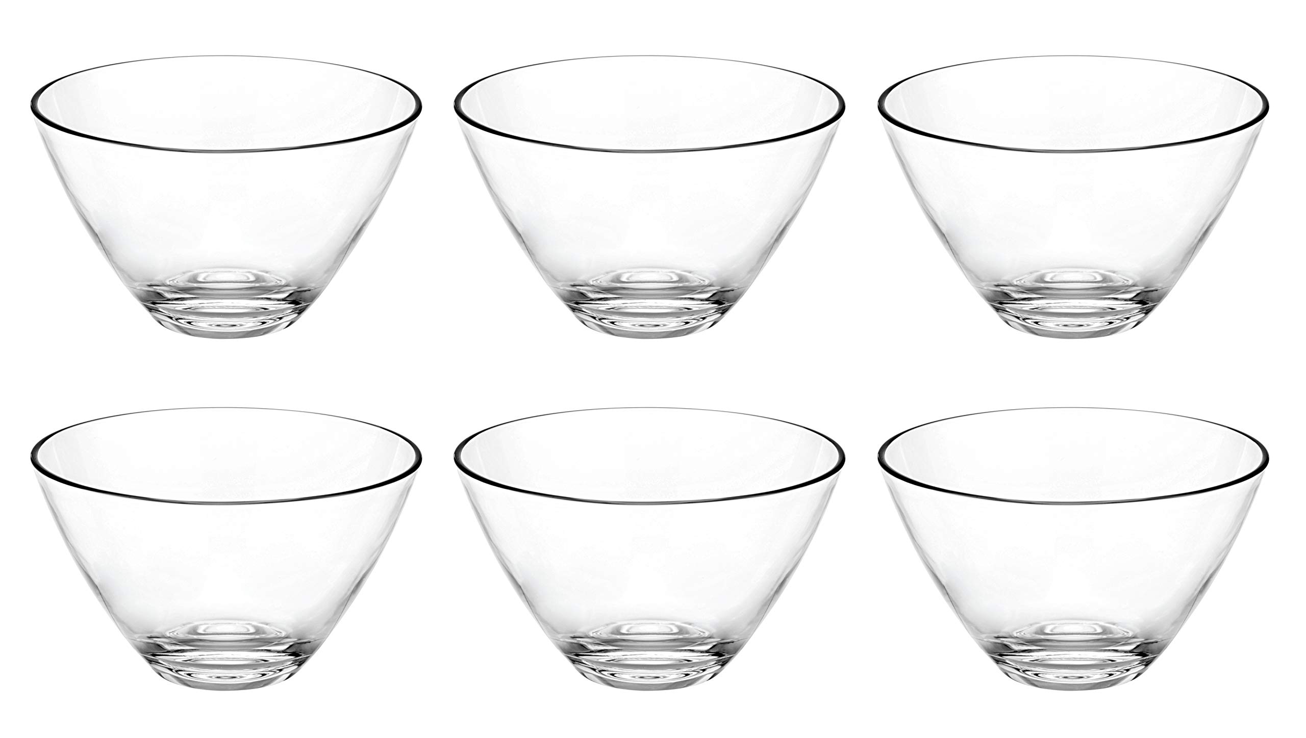 Glass Individual Small Bowl - Set of 6-4.75" D - By Barski - European Quality - Could Be Used For Small Fruit/Nut/Dessert - Bowls are 4.75" Diameter - Made in Europe