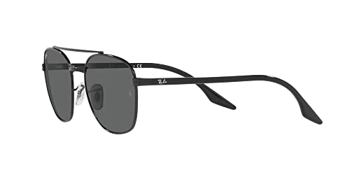 Ray-Ban RB3688 Square Sunglasses, Black/Dark Grey, 55 mm