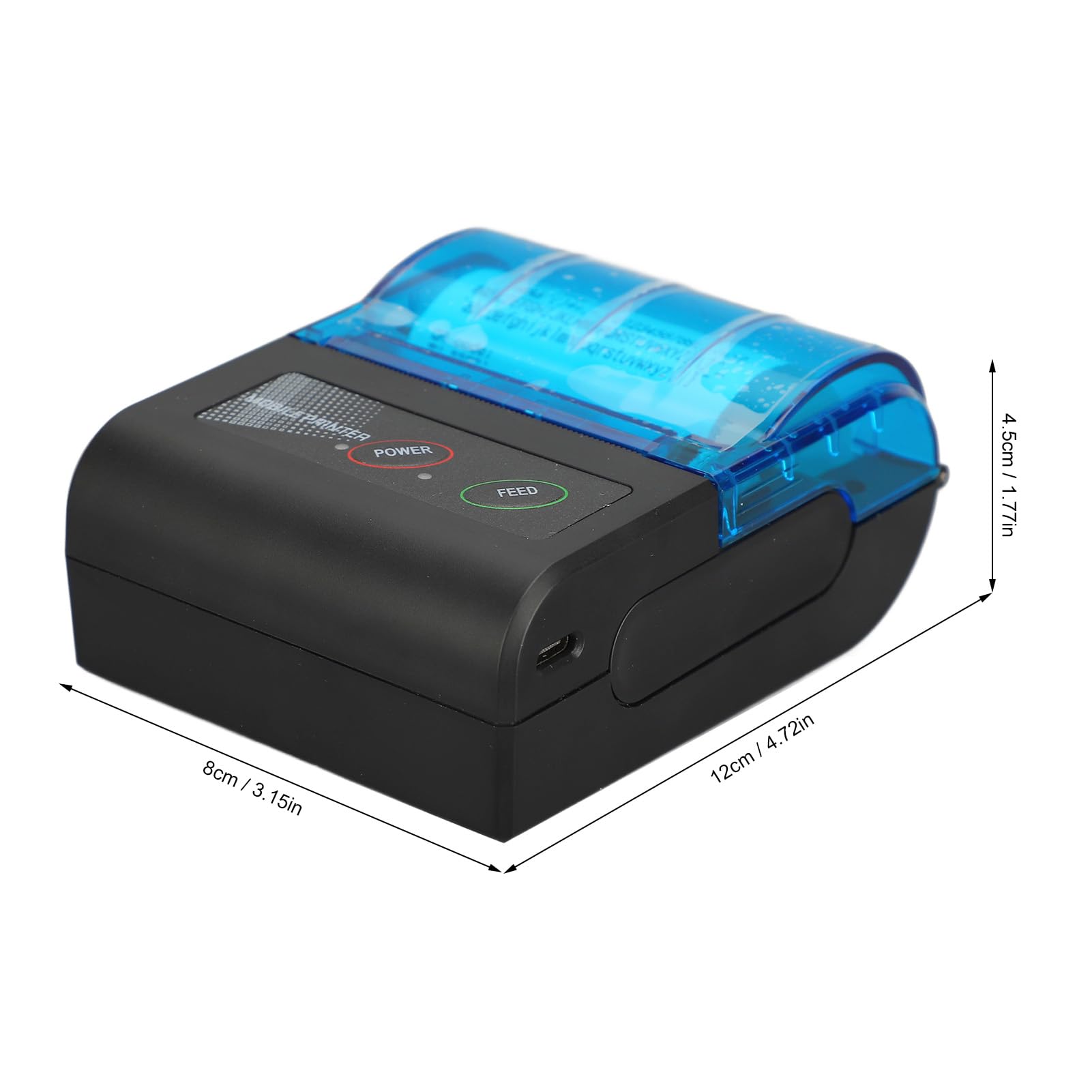 Marhynchus Pocket Inkless Thermal Printer Mini Portable Printer Fast Printing for Home or Office US Plug 100‑240V