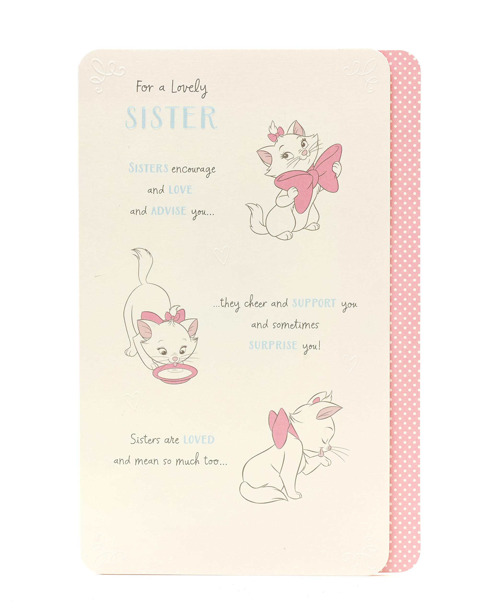 UK Greetings Sister Birthday Card - Birthday Card for Her - Disney Birthday Card - Aristiocats Birthday Card, Multi, 149mm x 229mm