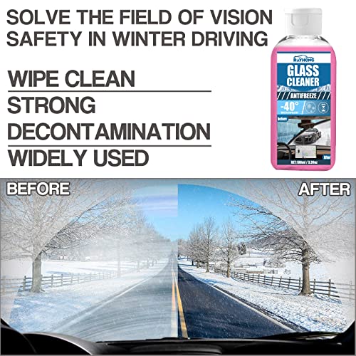 RAYHONG 2Pcs Windshield Washer Fluid Concentrate, Multi-Surface Glass Cleaning, Car Antifreeze Glass Water - 100ML