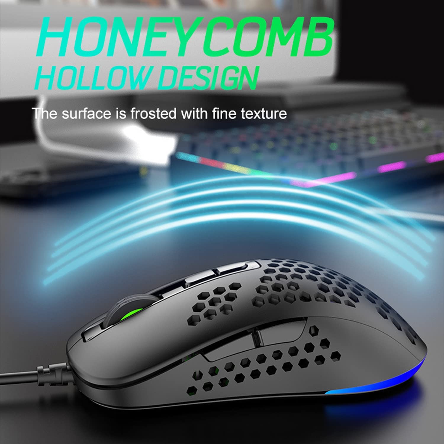 EXHNLE RGB Rainbow Gaming Keyboard and Mouse Combo, 84 Keys Backlit Computer Keyboard USB Wired Backlit Keyboard, for Laptop PC Computer Game and Work (Color : White)