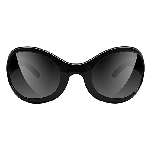 GUVIVI Oversized Oval Womens Trendy Wrap Around sunglasses Driving Sun Glasses UV Protection Sunnies