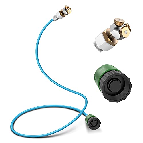 HAOWIN Cobra Mister, Aluminum Tube Flex Mist Stand, Personal Mister for Cooling with Brass Misting Sprinklers& Water Filter, Outdoor Hose Mister for Patio, Garden, Pool, Greenhouse etc.