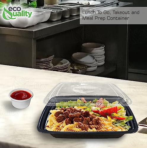 EcoQuality 32 oz Reusable Food Storage 15 Pack Containers with Lids Rectangular BPA Free Freezer, Microwave & Dishwasher Safe β Airtight & Watertight Stackable, Lunch Meal Prep, To-Go, Bento Box