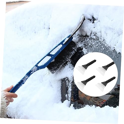 Happyyami 4pcs Snow Shovel Plastic Scraper Blades car Window Squeegee Snow Removal Tool for Window Windshield ice Scraper Plastic Squeegee Frost Scraper car Tools Round Rubber Sleeve Brush