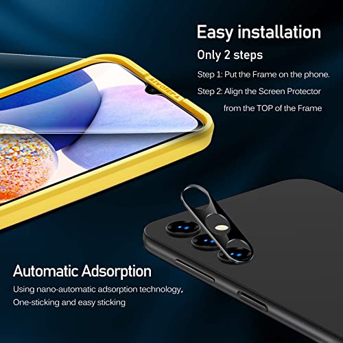 ivoler [3+3 Pack] Tempered Glass for Samsung Galaxy A14 4G / 5G Screen Protector 6.6'' [3 Pack] with [3 Pack] Camera Lens Protector with [Alignment Frame], Anti-Scratch Case Friendly HD Clear Film