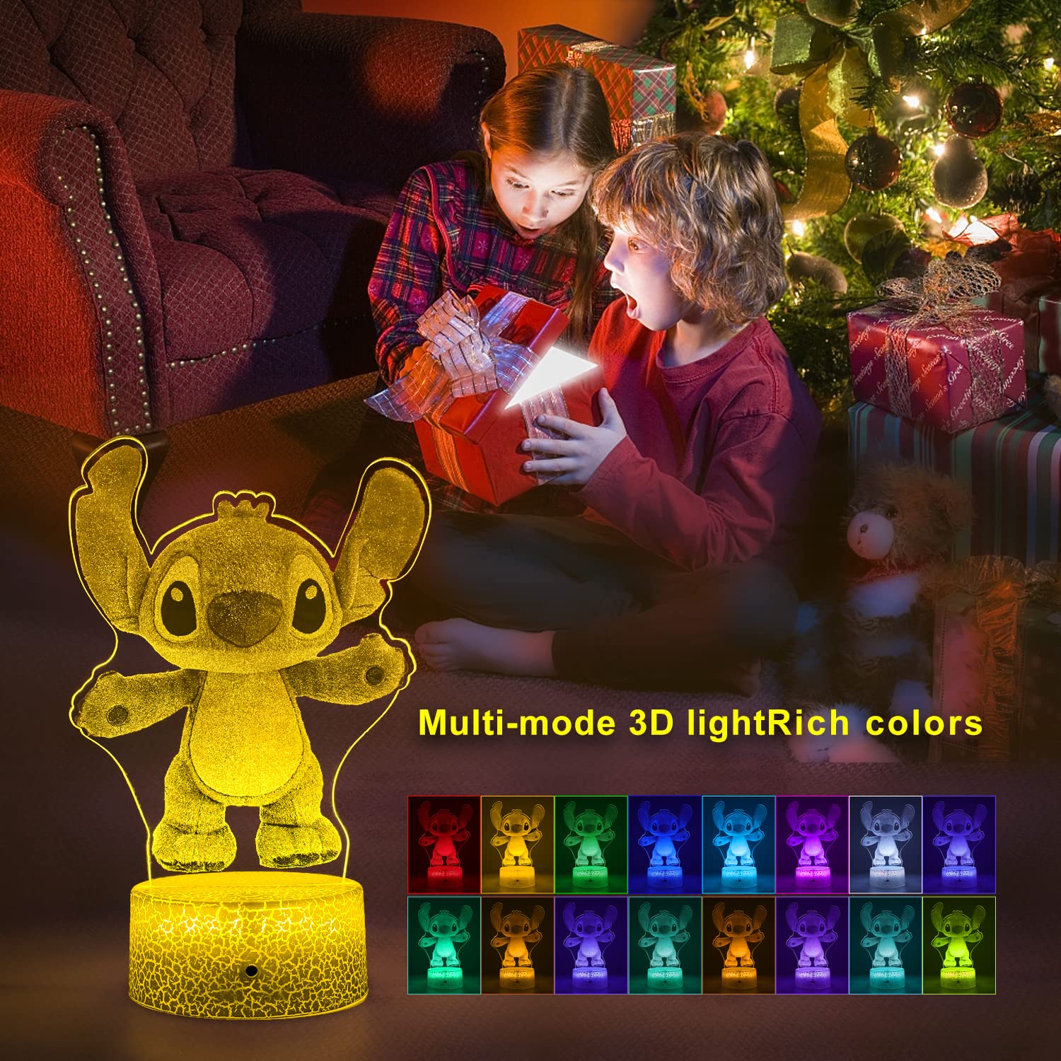 HONRG Stitch Night Light Stitch Gifts Stitch Stuff for Girls Room Decor Stitch Lamp Birthday Christmas Gifts