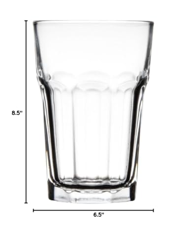 Libbey 15244 Gibraltar DuraTuff 14 oz Beverage Glass, SET OF 6 w/Signature Party Picks