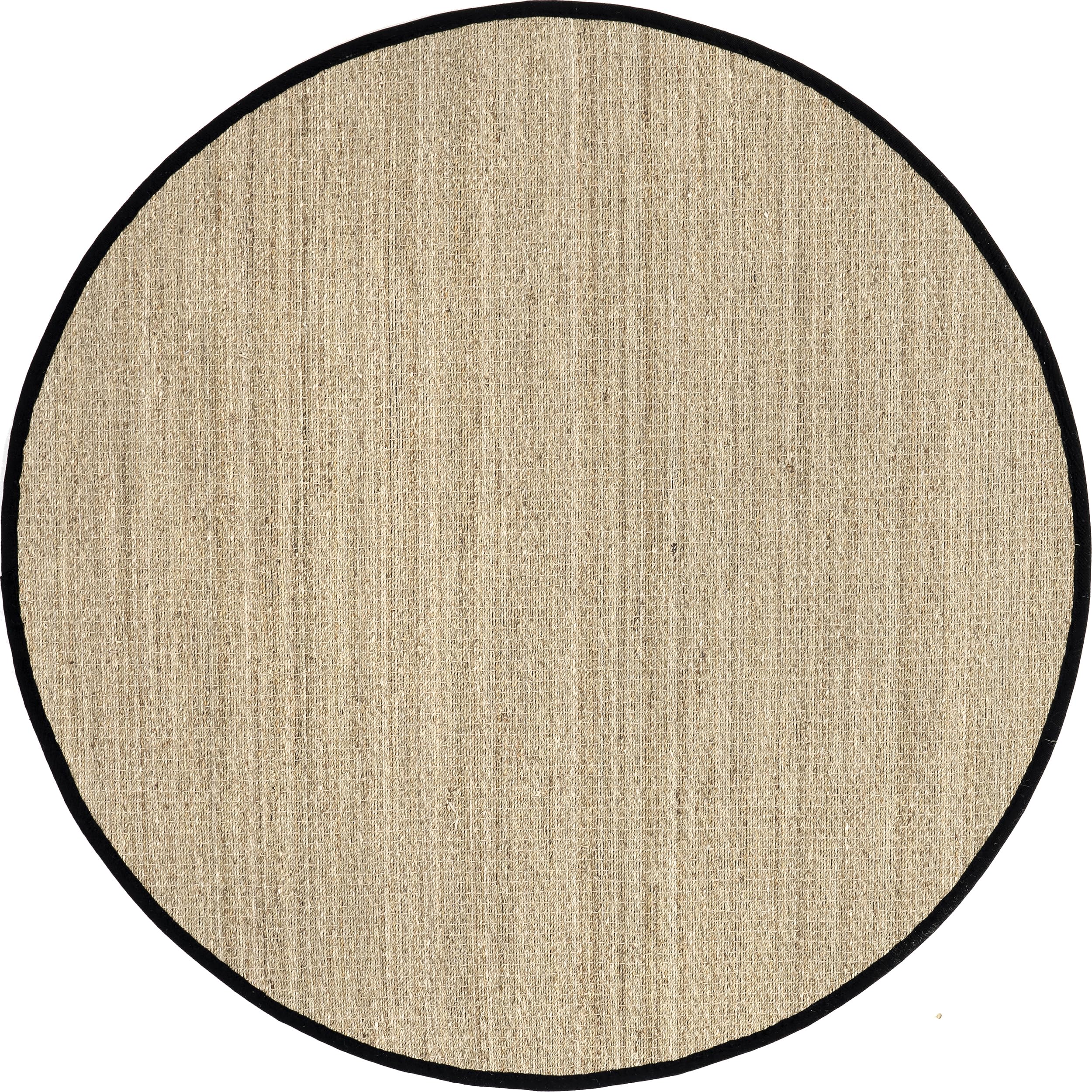 nuLOOM 4 Round Elijah Seagrass Area Rug, Black, Solid Farmhouse Style, Cotton Bordered, Basketweave, Natural Fiber, For Bedroom, Dining Room, Living Room, Hallway, Office, Kitchen, Entryway