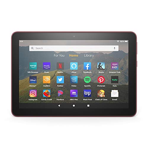 Fire HD 8 Smart Home Bundle including Fire HD 8 Tablet 32 GB Ad-Supported (Plum) with Blink Mini Camera