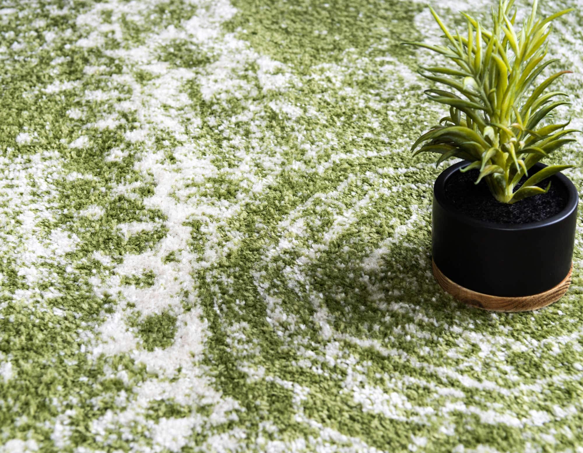 Unique Loom Bromley Collection Area Rug - Wells (5' 1" Round Green/Ivory)