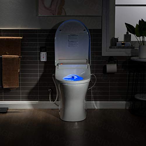WOODBRIDGE Luxury, Elongated One Piece Toilet with Advanced Bidet Seat, T-0022, White