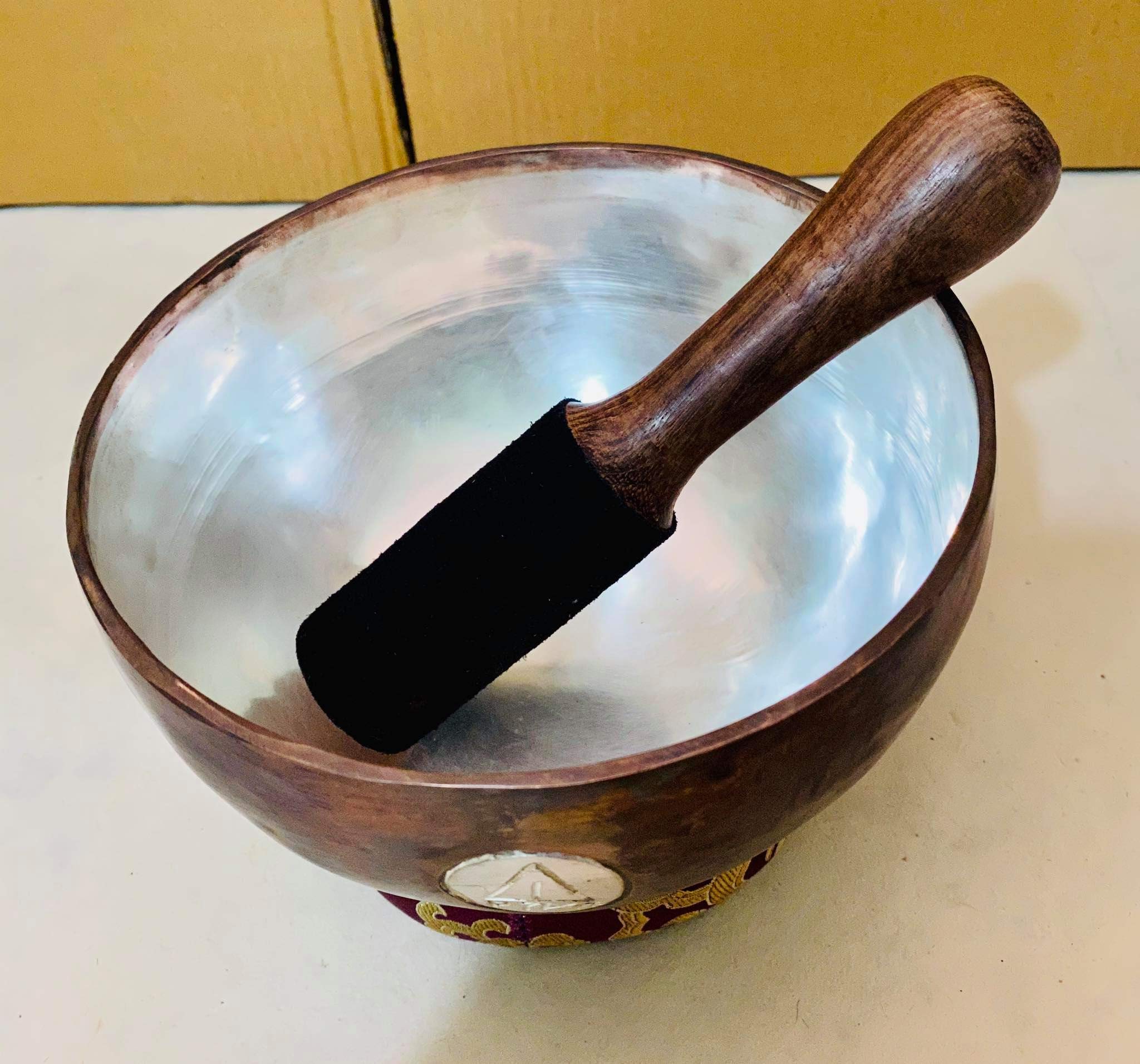 Sacral Chakra and the Sexual Chakra D Note Auntic Hand Hammered Tibetan Meditation Singing Bowl 6.5 Inches - Yoga Old Bowl By Singing Nepal
