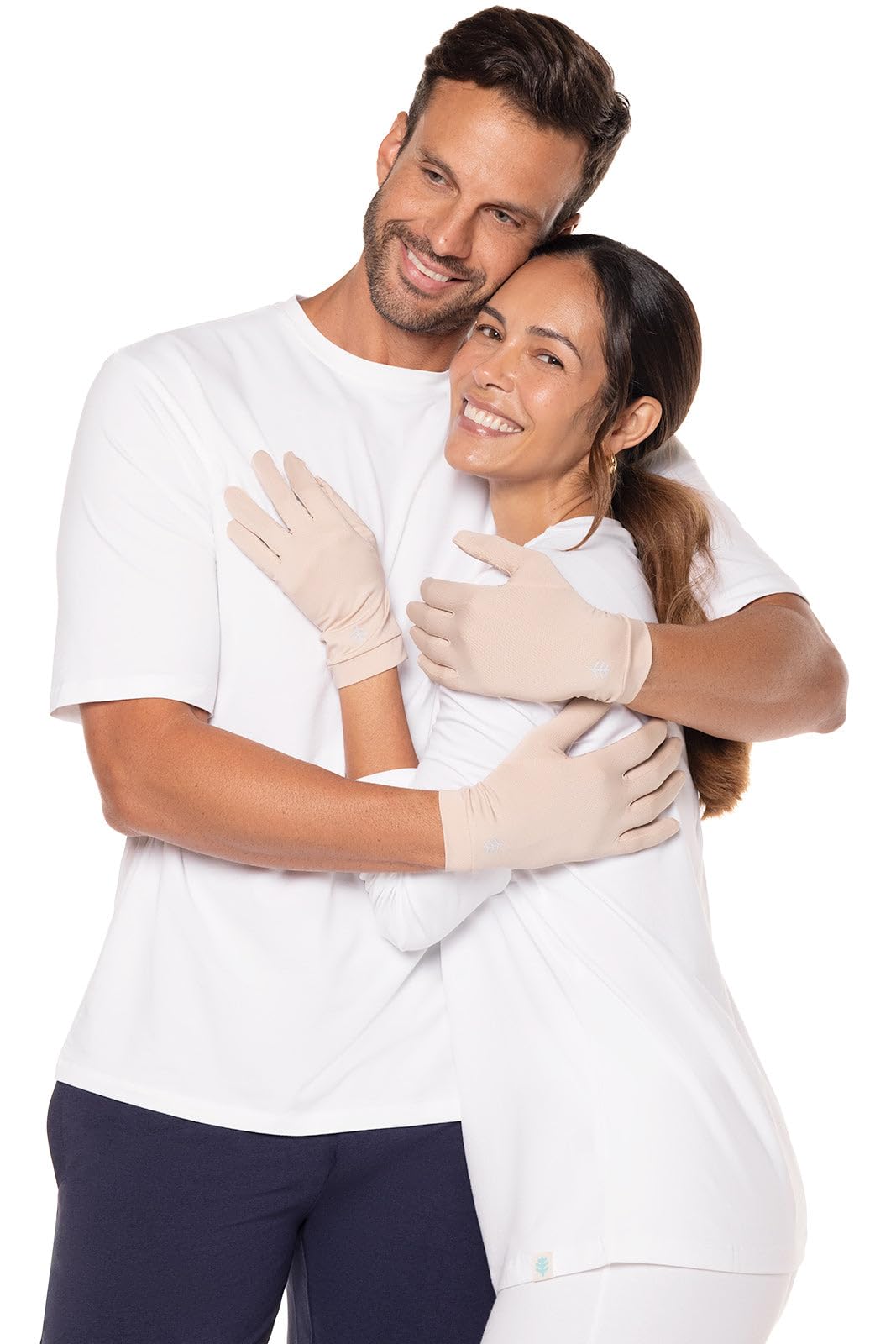Coolibar UPF 50+ Unisex Sawyer UV Sun Gloves - Sun Protective (Medium- Beige)