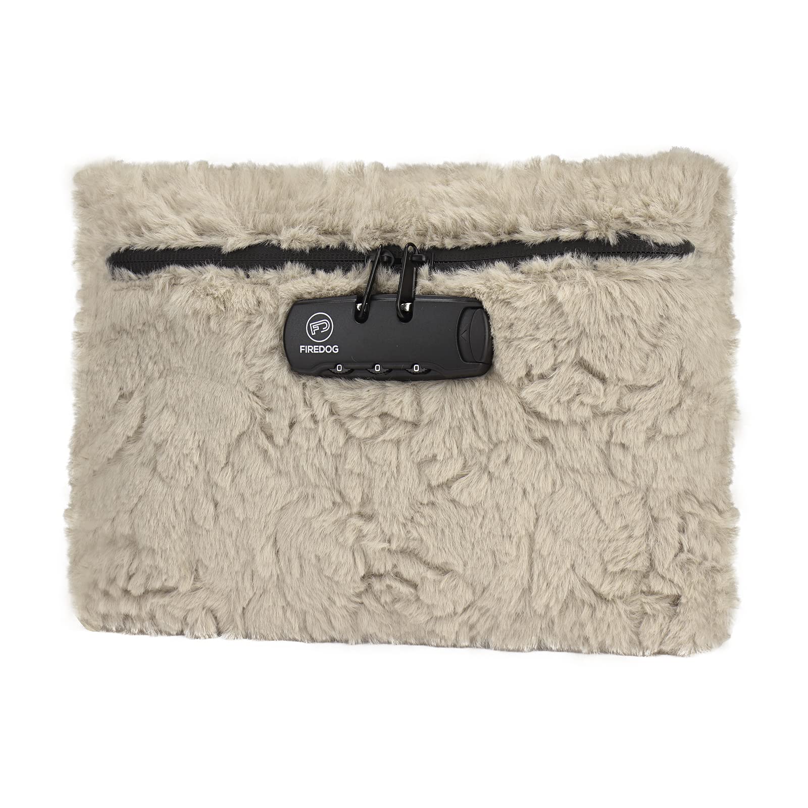 FIREDOG Travel Pouch Bag with Lock, Furry Fluffy Faux Fur Money Pouch with Carbon Filter System(Purple)