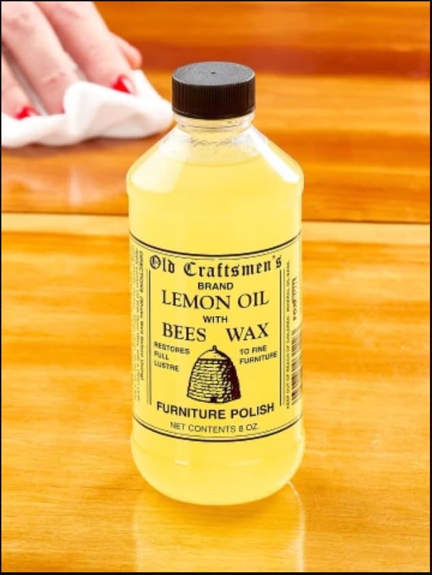 Old Craftsmen's Lemon Oil with Bees Wax Wood Furniture Polish 8oz