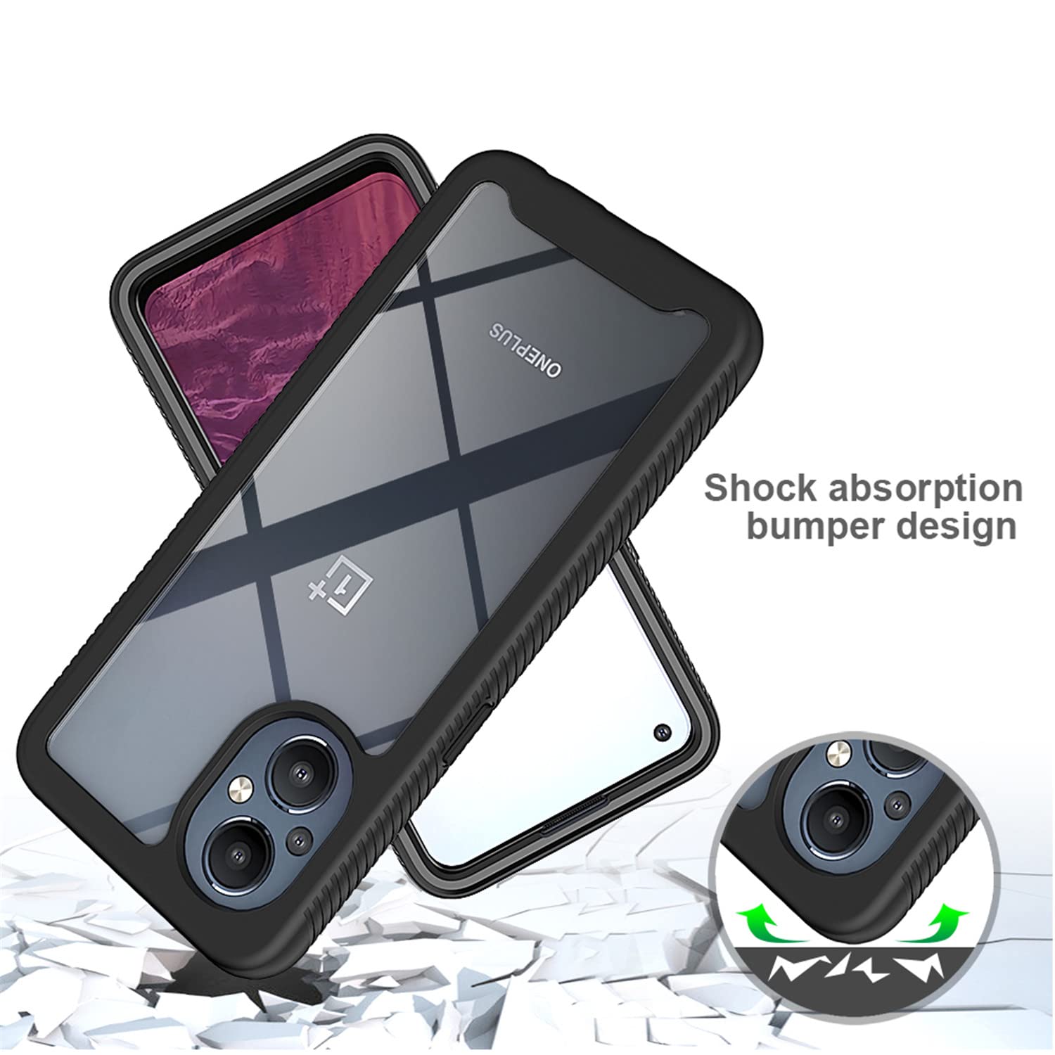 DAMONDY for OnePlus Nord N20 Phone Case, OnePlus Nord N20 5G Case,360 Full Body Protection Rugged Clear Shockproof Case Protective Cover Fit for OnePlus Nord N20 5G -Sky Blue