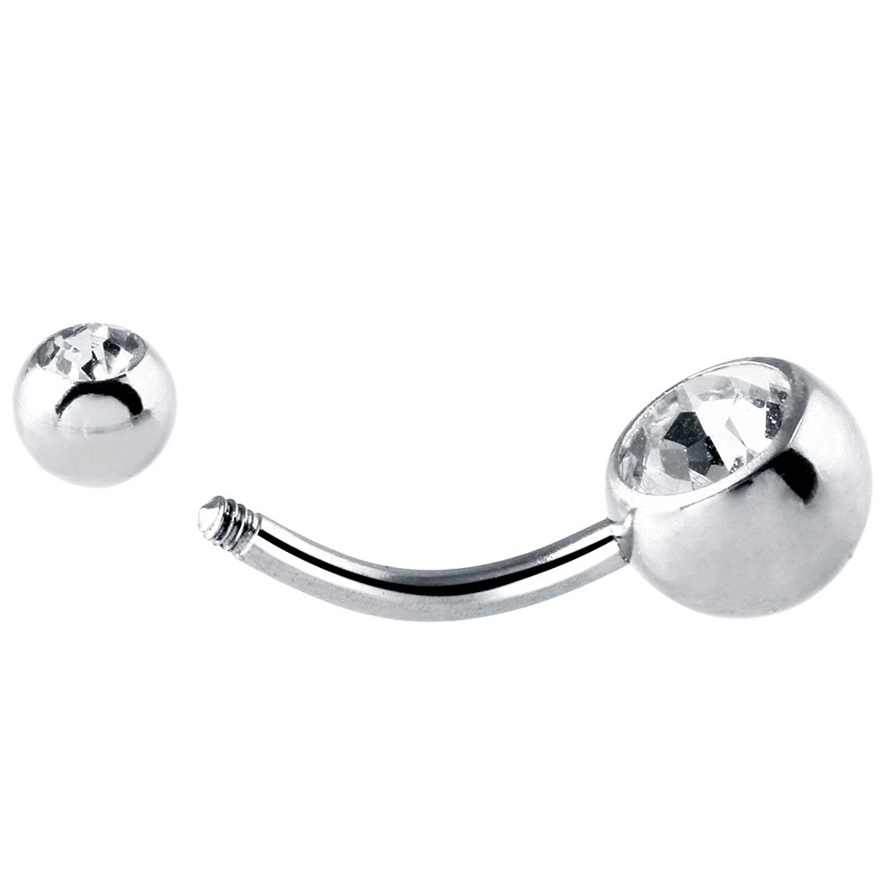Coolrunner 14G Belly Button Ring Body Jewelry Piercing 10 Pack, Silver Belly Button Ring, Stainless Steel Belly Button Ring for Women