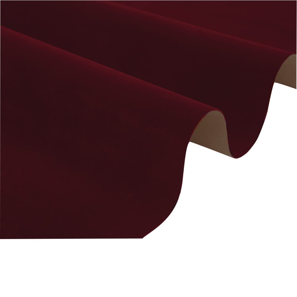 Self Adhesive Velvet Fabric StickyFelt Sheets ,Jewelry, Drawer Liners Craft Fabric Peel and Stick Paper 17.78 x 199.78 cm(Red)