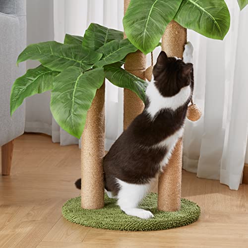LEMONDA 31.5Inch Cat Scratching Post,Cat Scratcher with 3 Scratching Poles & Dangling Ball for for Indoor Outdoor Kitten & Adult Cat Use