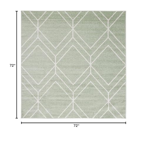 SAFAVIEH Adirondack Collection 6' Square Sage/Ivory ADR241Y Modern Geometric Non-Shedding Living Room Dining Bedroom Area Rug