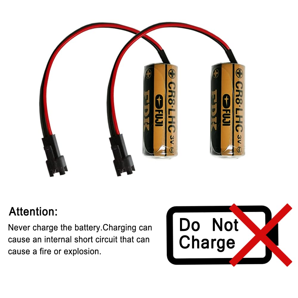 STEPMAX Fuji FDK CR8-LHC Battery, 3V 2600mAh Replacement Lithium Battery for TOTO CR8-LHC TH559EDV410R (Non-Rechargeable) (2 Count)