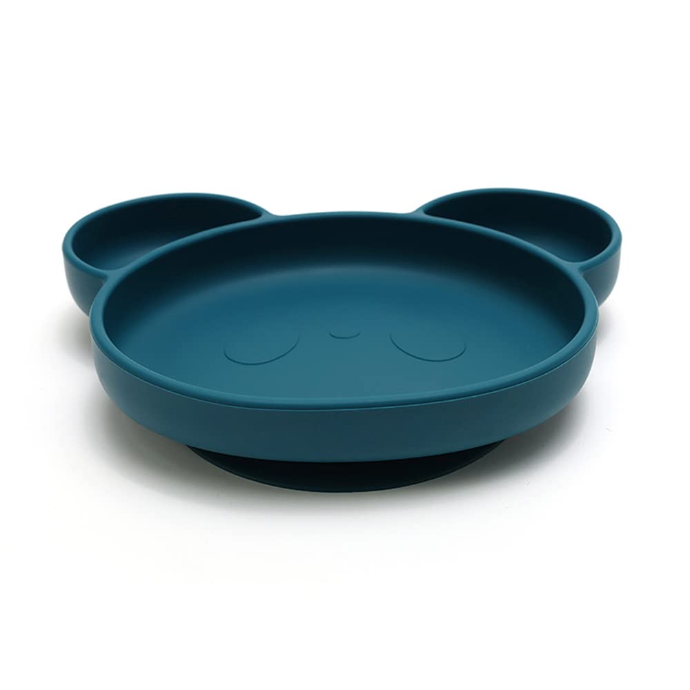 Kadazzel Baby Led Weaning Supply - 6 Piece Baby Feeding Set - including Silicone Suction Plate and Bowl, Baby Utensils,Sippy Cup, Soft Straw and Bib