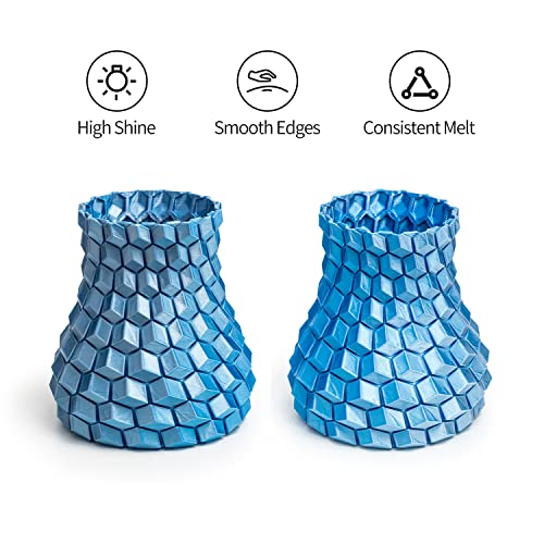 Inland Dual Color Filament - Blue to Silver Color Change Filament - Two Color Silk PLA 3D Printer Filament 1.75mm - Dimensional Accuracy +/- 0.03mm - 1kg Cardboard Spool (2.2 lbs) – FDM/FFF Printers