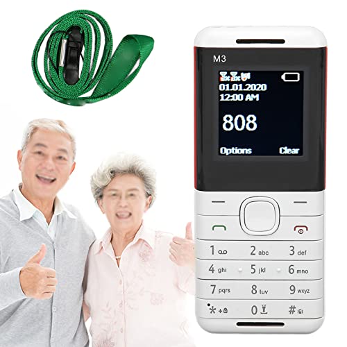Unlocked Cell Phone for Seniors, 1000mAh Dual SIM Mobile Phone Big Button Cell Phone with Charging Cable and Lanyard, Mini Phone for Elderly Kids