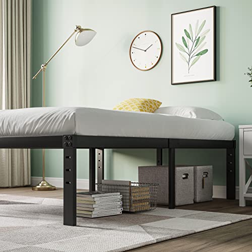 Sementa King-Bed-Frames 16 Inch High Heavy Duty-Platform-Mattress-Foundation - No Box Spring Needed,Storage Underneath,Easy Assembly,Noise Free,Black