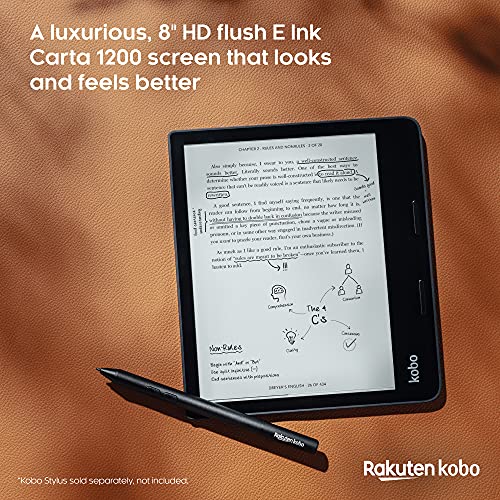 Kobo Sage | eReader with Green SleepCover & Stylus | 8β HD Glare Free Touchscreen | Waterproof | Blue Light Reduction | Bluetooth | WiFi | 32GB of Storage (Green + Stylus)