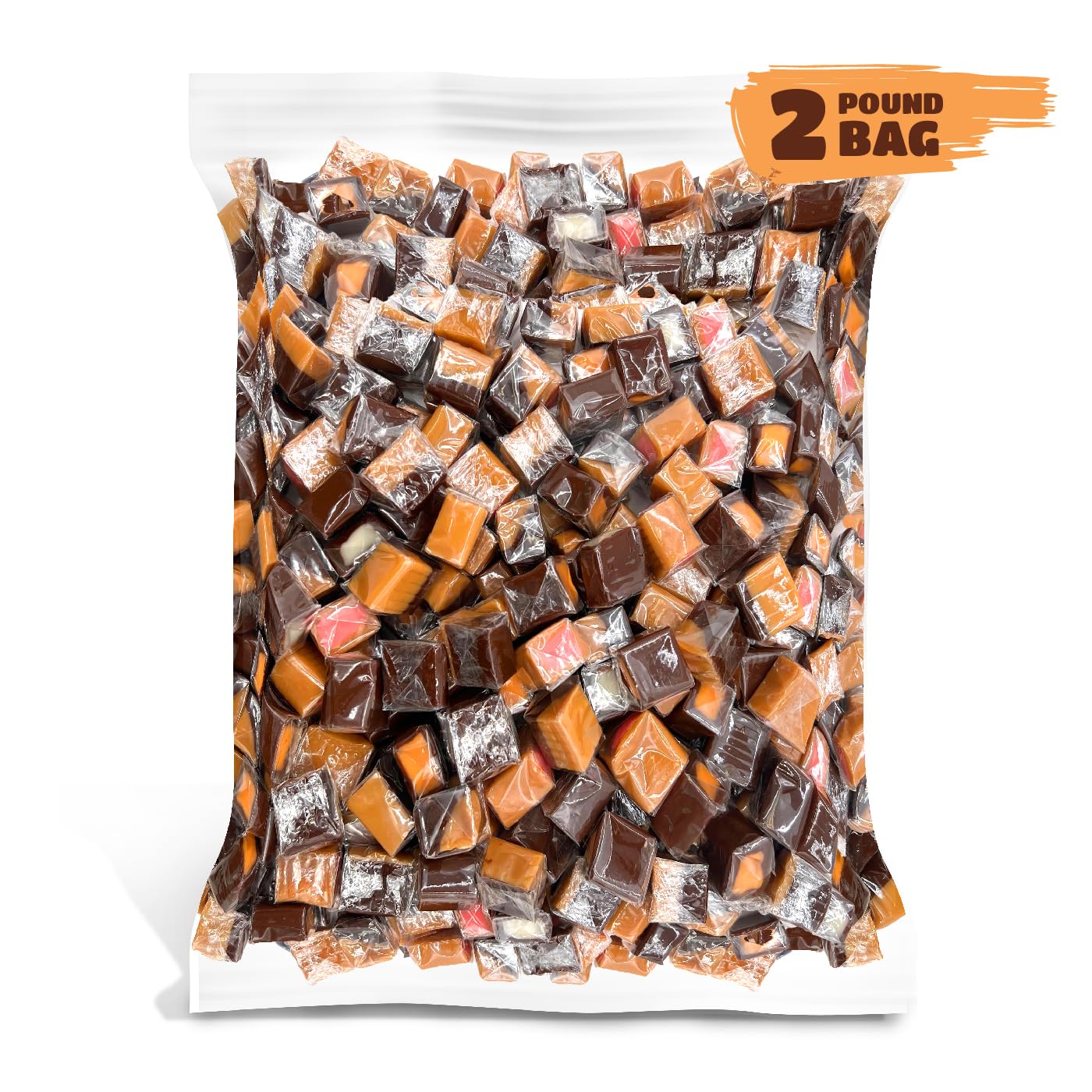 CRAZYOUTLET Assorted Caramels Filled Candy - Individually Wrapped Bulk Pack 2 Pounds