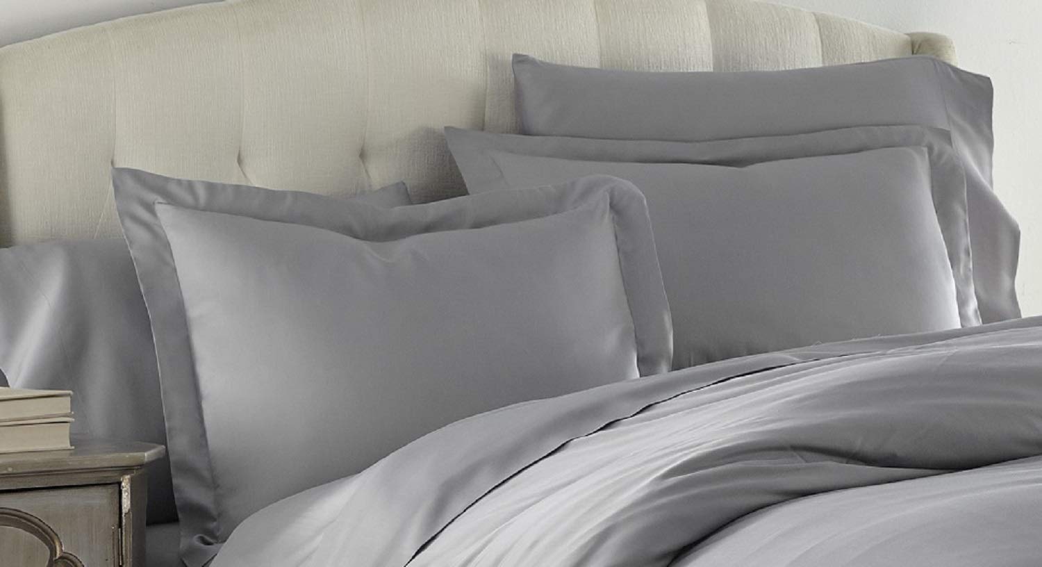 Sterling Creek 3-Piece 100% Viscose Derived from Bamboo Duvet Cover Set Oversized King, Light Gray - Silky Smooth Buttery Soft Cooling Duvet Cover for All Season