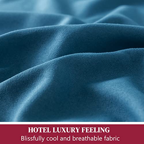 JOOKI Sheet Set California King Luxury Hotel Bed Sheets Soft Microfiber Cooling Sheets Set, Deep Pocket up to 16β Mattress, Breathable Machine Washable Bedding Set, Navy Blue