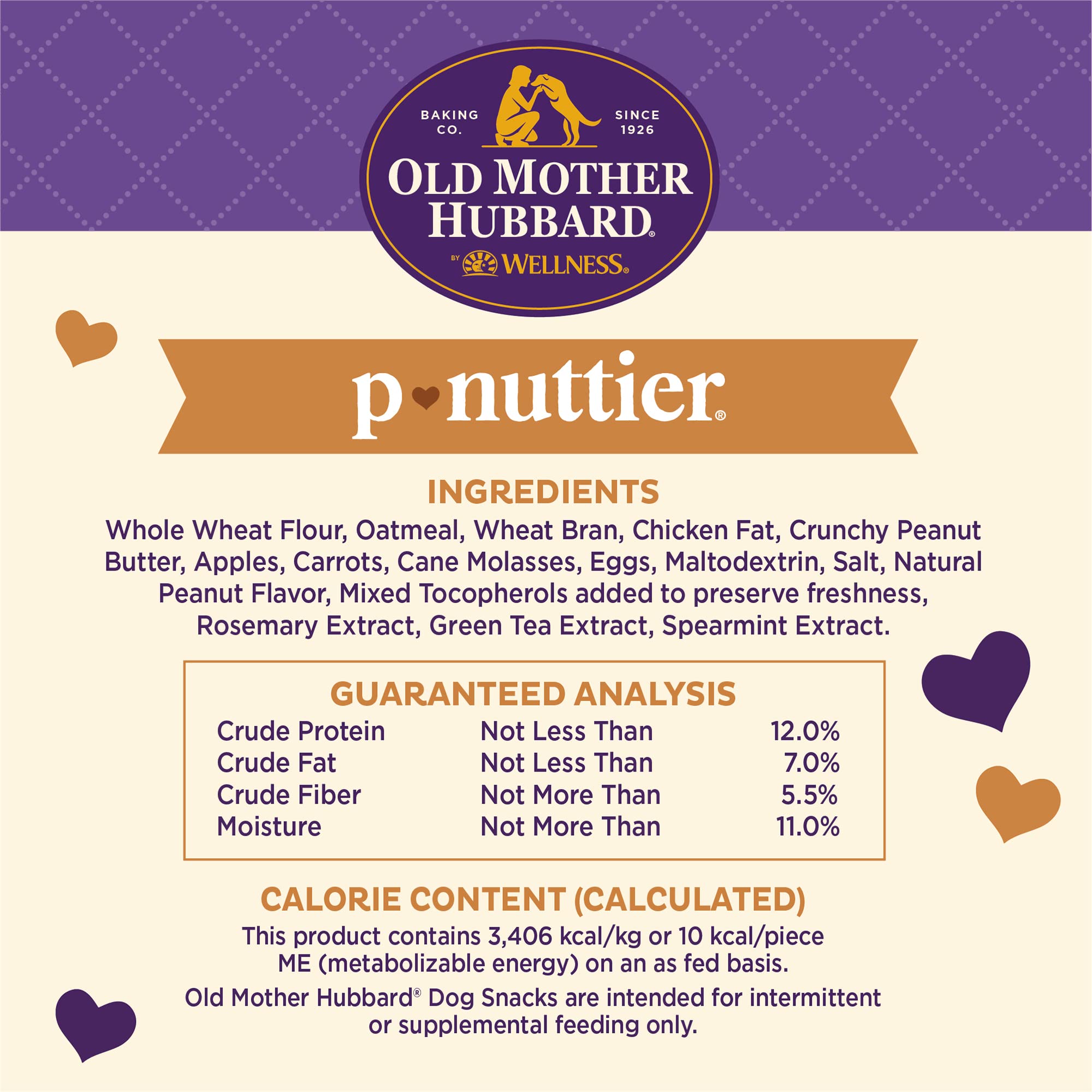 Wellness Old Mother Hubbard Classic P-Nuttier Natural Dog Treats, Crunchy Oven-Baked Biscuits, Ideal for Training, Mini Size, 20 ounce bag