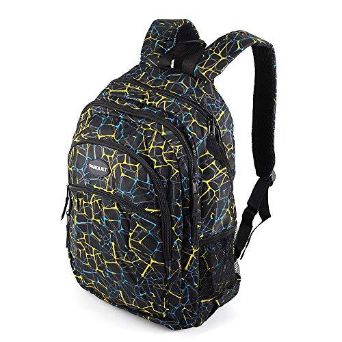 Parquet Travel Backpack For Outdoors,Luggage,Laptops - Adults Sports Bookbag, Abstract, (Black)