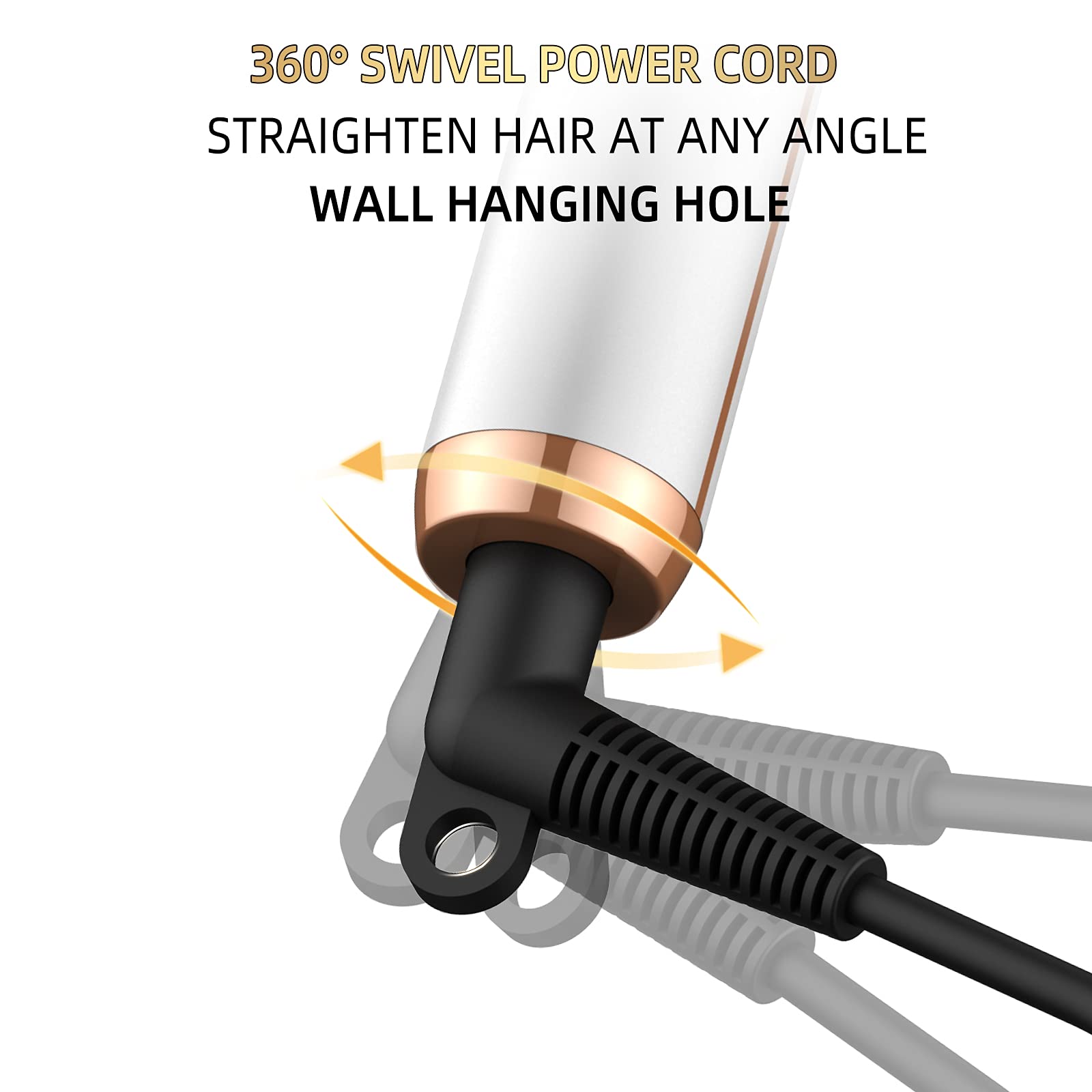 Enhanced Hair Straightener Brush,Dual Voltage Hot Comb Hair Straightener with Anti-Scald Feature, Auto Temperature Lock & Auto-Off Function