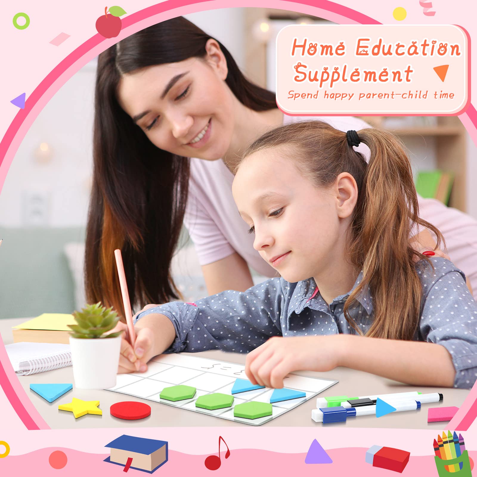 Harrycle 72 Pcs Magnetic Ten Frame Sets Math Manipulative for Kindergarten Math Games 6 Ten Frames 60 Magnetic Math Counters 4 Dry Erase Markers Toddler Learning Toys Game for Elementary Preschool