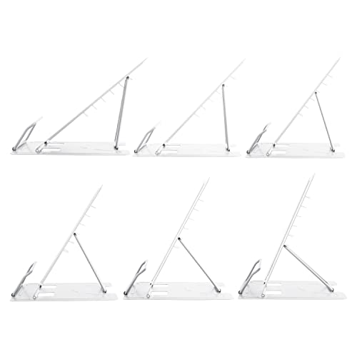 Honagu Book Stand Metal Desk Book Holder, Book Holders for Reading Hands Free, Adjustable Cookbook Documents Holder, Portable Bookstand for Music Books, Textbook, Recipe,Tablet, Ipad (White)