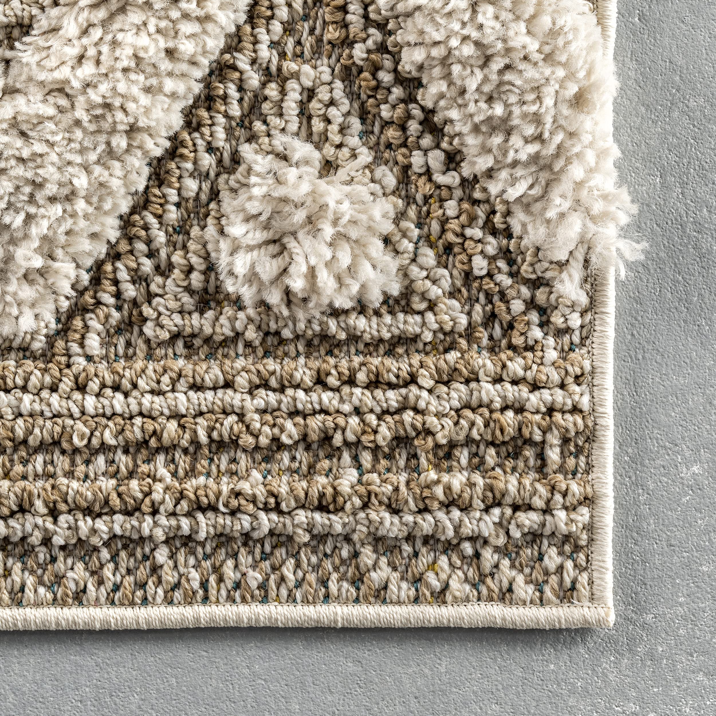 nuLOOM Rebecca High Low Textured Shaggy Area Rug, 8x10, Beige