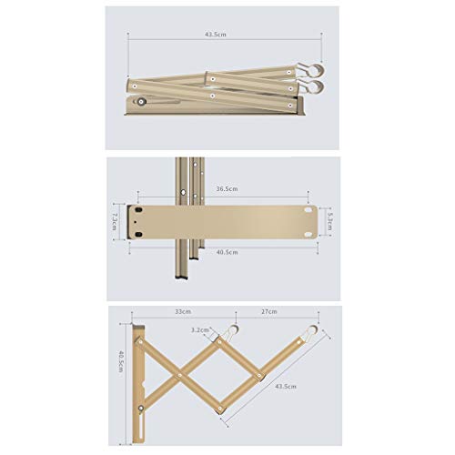 Laundry Rack, Airer-Wall Mounted Extendible Dryer Rack, Balcony Indoor Outdoor Clothes Pole Folding Retractable Airer Dryer Silver