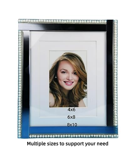Laureat Marchier 4x6 6x8 8x10 Glass Picture Frames, Mirrored Photo Frames for Wall or Tabletop Décor (Natural Sea)