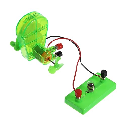 PATIKIL DIY Generator Motors Set, 4Pcs Mini Hand Generator Motor Kit with Bulb Lamp Holder Hand Cranked Power Generator Science for LED Light Bulb Windmill