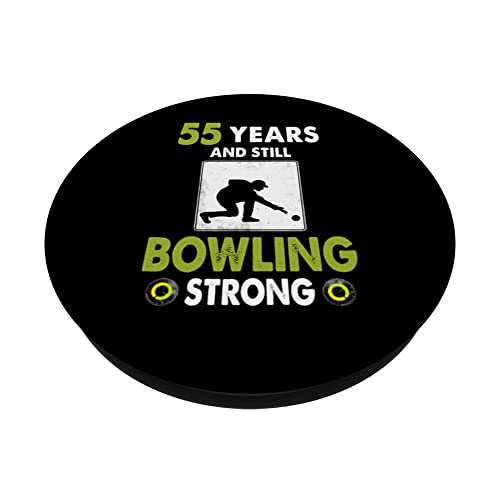 Lawn Bowls 55th Birthday Idea For Men & Funny Lawn Bowling PopSockets Swappable PopGrip