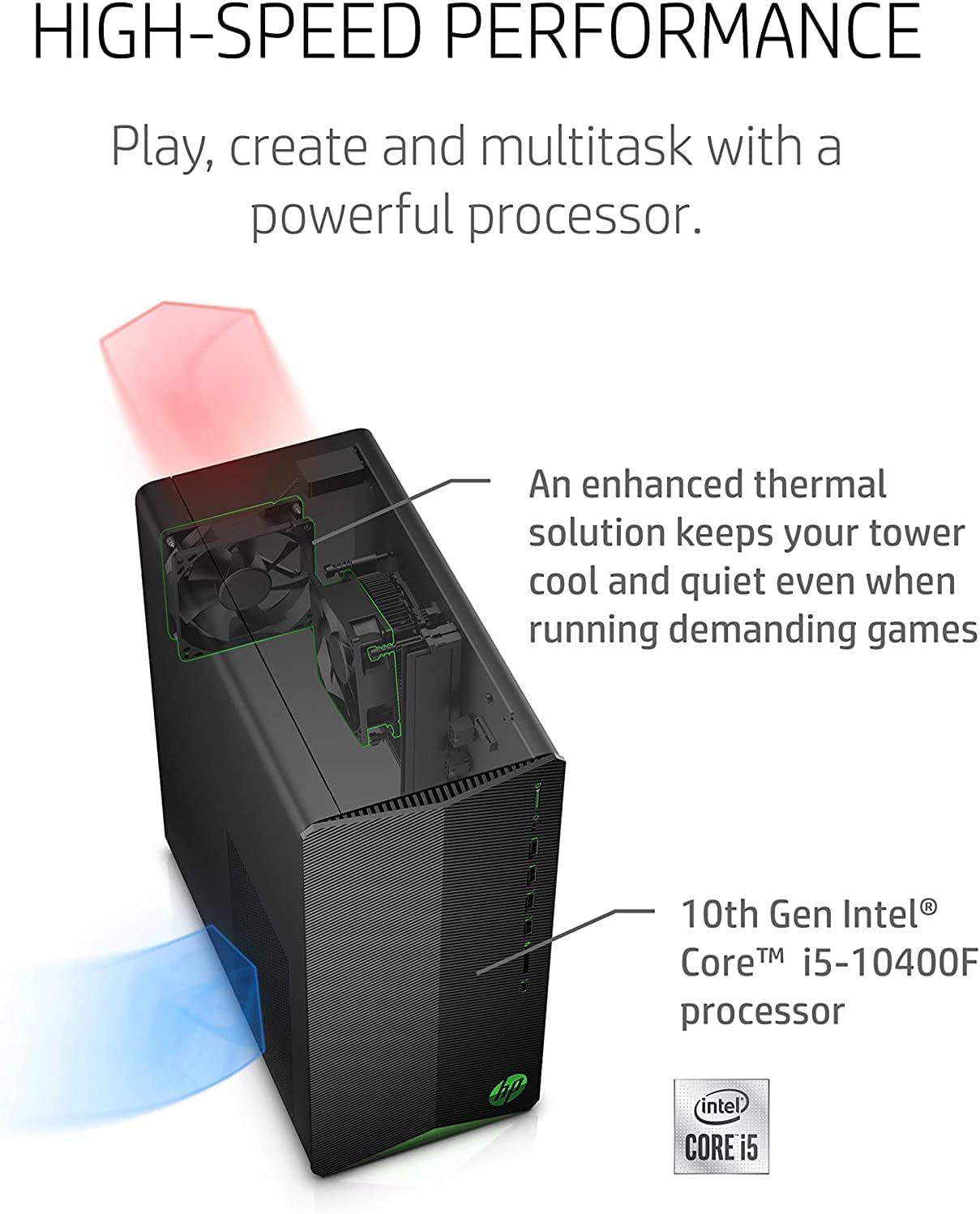 HP 2022 Pavilion Gaming Desktop TG01 Gaming Desktop, Intel Core i5-10400F Processor, NVIDIA GeForce RTX 3060, 9 Ports, HDMI, Wireless-AC, Bluetooth, Windows 11 Home (16GB RAM | 1TB SSD)