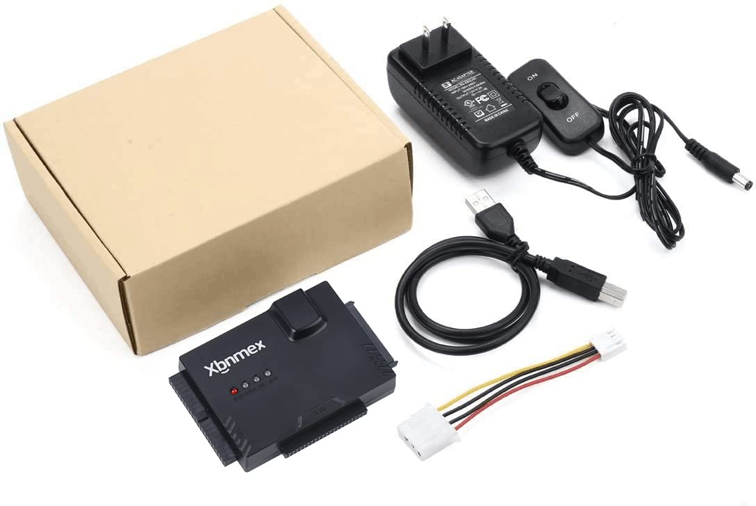 Xbnmex IDE SATA to USB 3.0 Cable USB to SATA or IDE Adapter Hard Drive Reader for 2.5"/3.5" Hard Drive Disk HDD with 12V 2A External AC Power Adapter