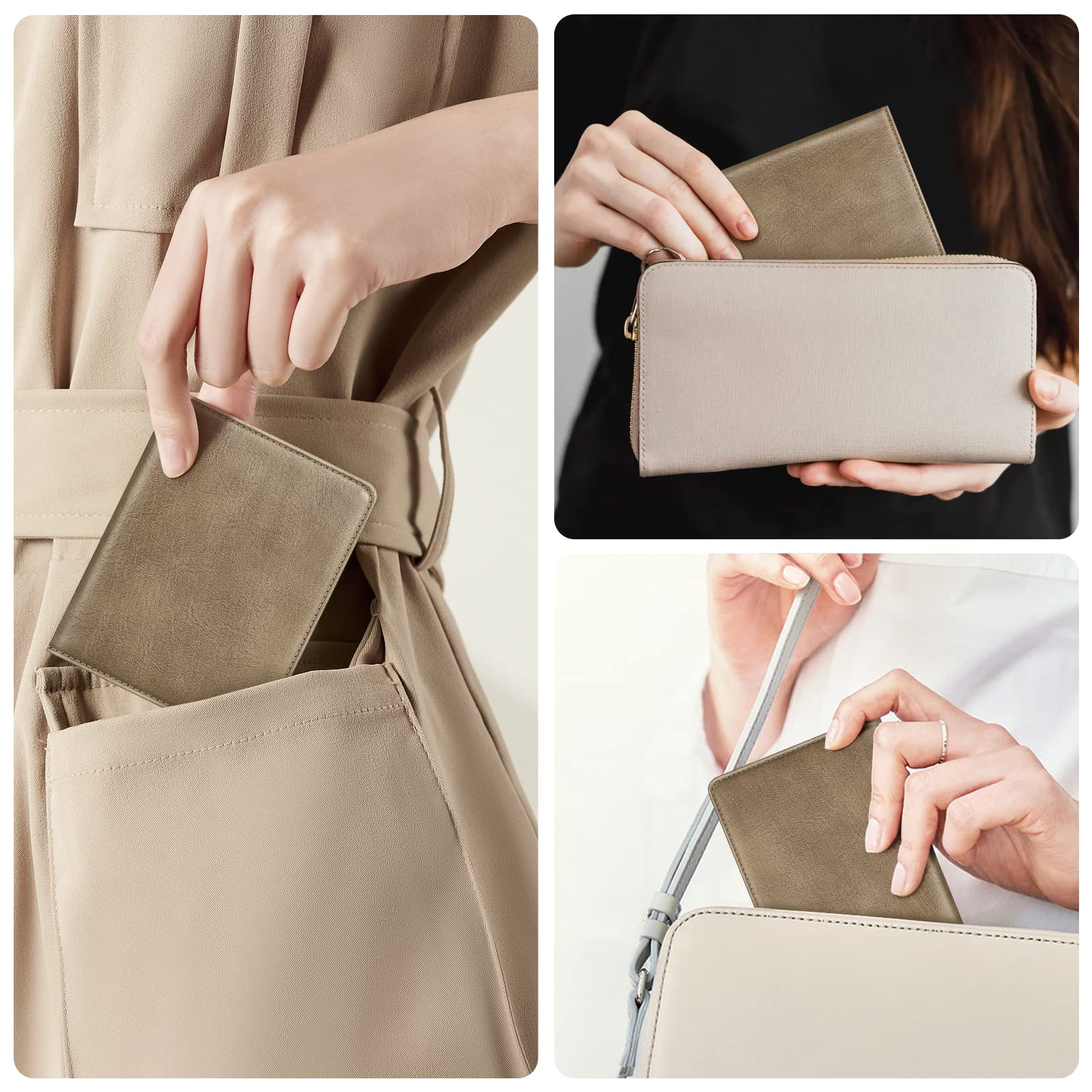 Fintie Bifold Credit Card Holder for Men and Women, Premium PU Leather Slim Minimalist RFID Blocking Card Cases Wallet with ID Window (Khaki)