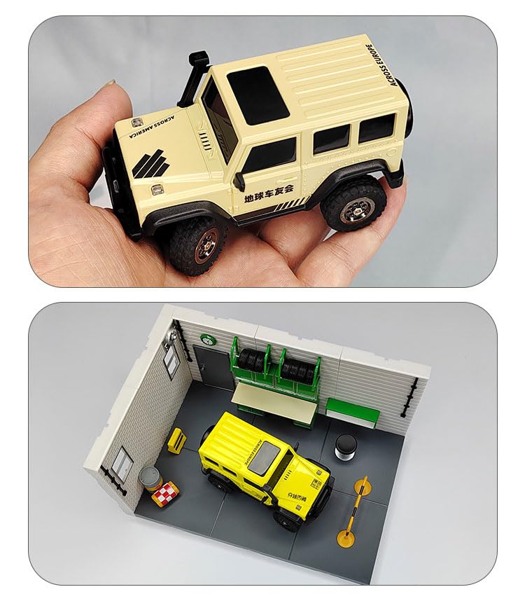LDARC X43 Crawler RC Car 1:43 Full Scale Simulation RC Off-Road Vehicle 4WD Mini Climbing Toy with Remote Control (RTR Desert Yellow)