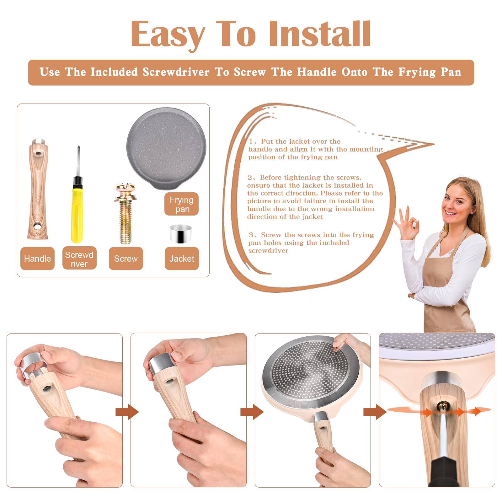 KRETAELY Crepe Pan Nonstick Crepe Maker with Spreader Dosa Pan Pancake Frying Pan with Granite Coating 10.5 inch Pancake Pan Induction Compatible PFOA Free